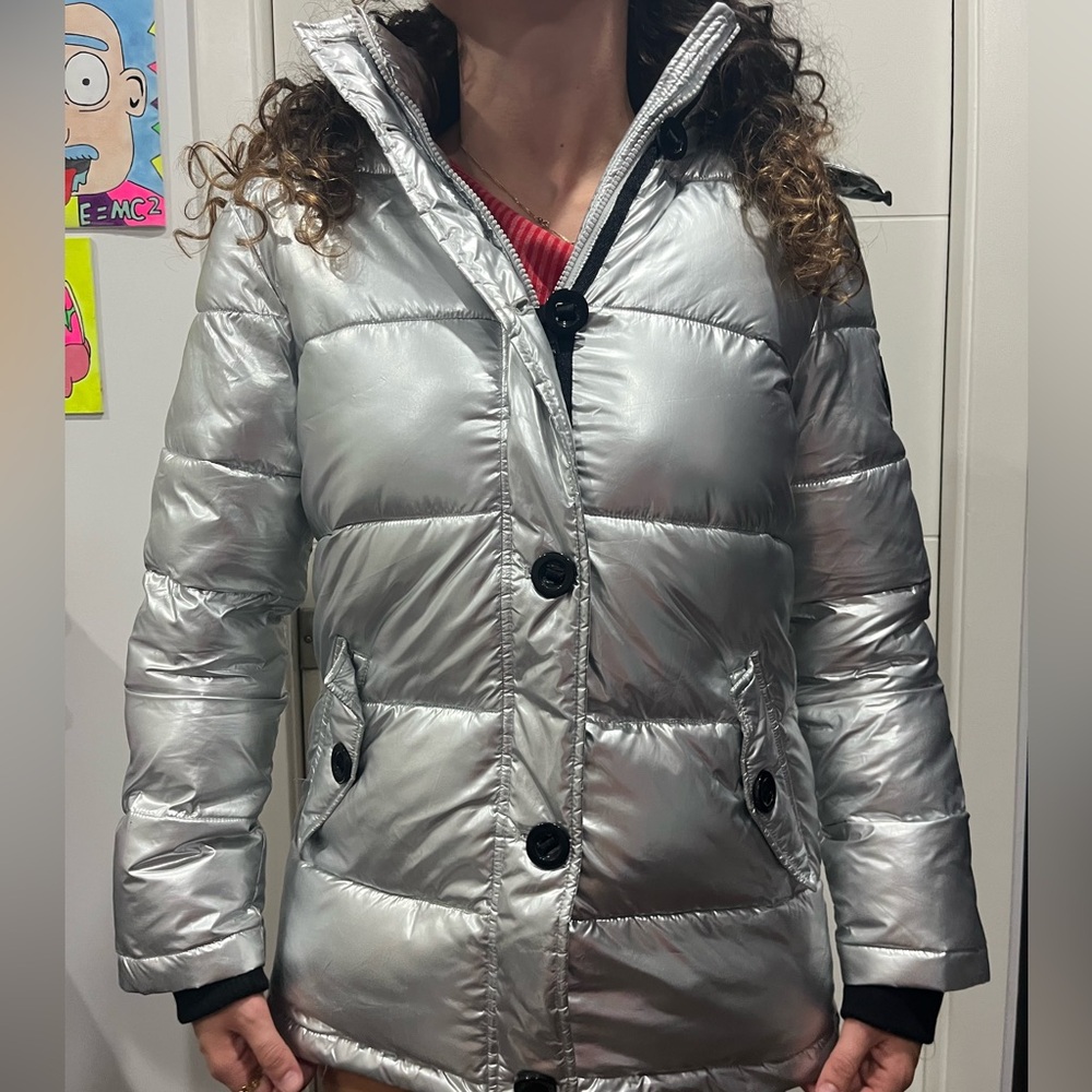 Diesel Silver Puffer Jacket - Gem